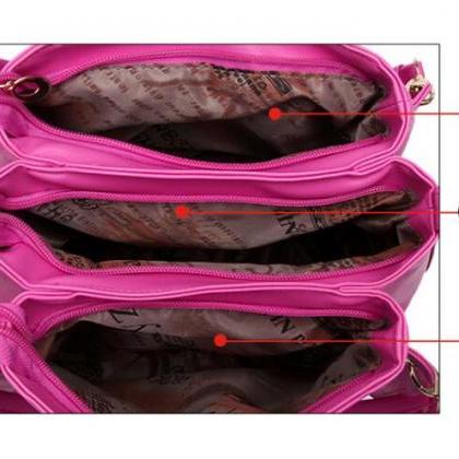 Women Fashion Three Layers Shoulder Bag Casual Crossbody Handbag ...