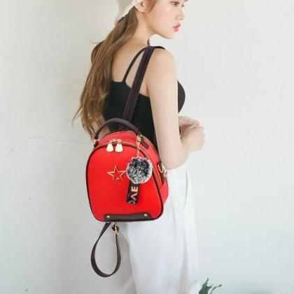 Nice Star Pattern Handbag Pu Leather Backpacks For Women - Red on Luulla