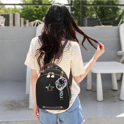 Nice Star Pattern Handbag Pu Leather Backpacks For Women - Red on Luulla