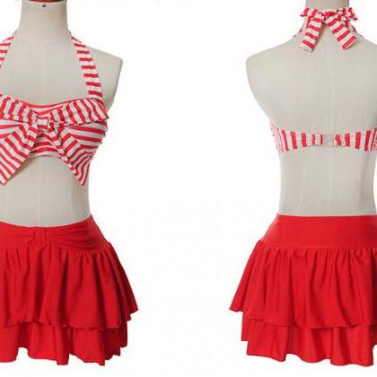 Red Girl's Summer Bikini Swimsuit on Luulla