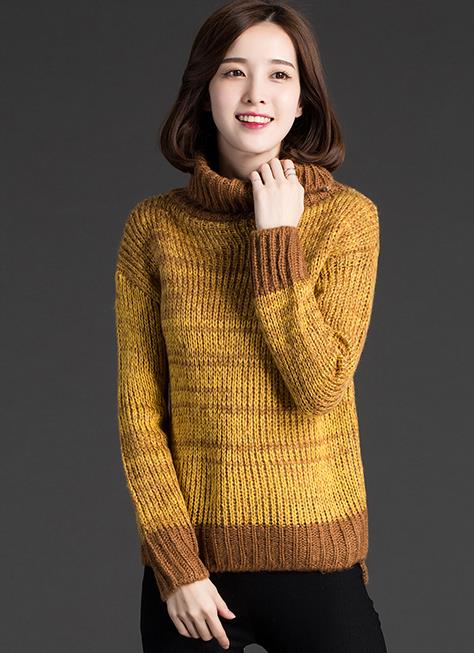 Good Quality Fashion Autumn High-collar Long Sleeve Sweater 2 Color on ...