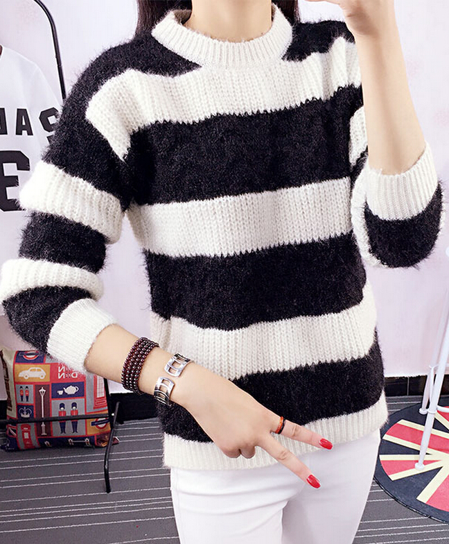 Warm Sweaters Women Fashion Casual Knitted Pullover O Neck Long Sleeve