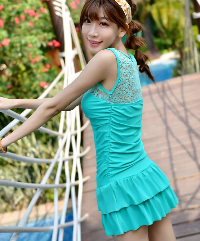 Women One Pieces Lace Swimwear Swimsuit Bathing Suit - Green on Luulla