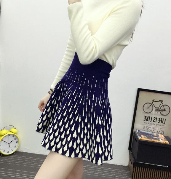 High Waist Knitting Slim A-line Skirt on Luulla