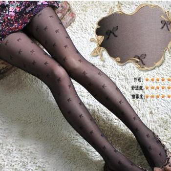 Cute Bow Pattern Print Stockings/ Pantyhose/ Tights on Luulla