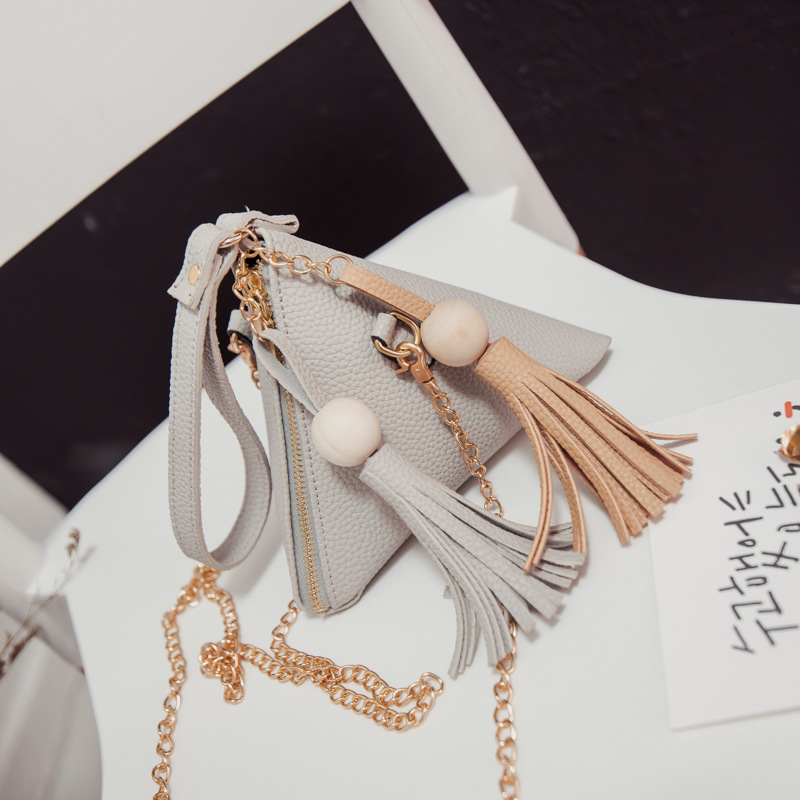 Small Purse Fringe Bag Ladies Wallet Triangle Women's Clutches Casual ...