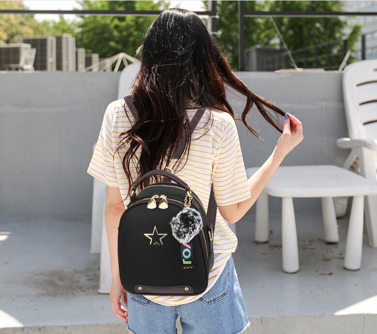 Nice Star Pattern Handbag PU Leather Backpacks For Women - Red on Luulla