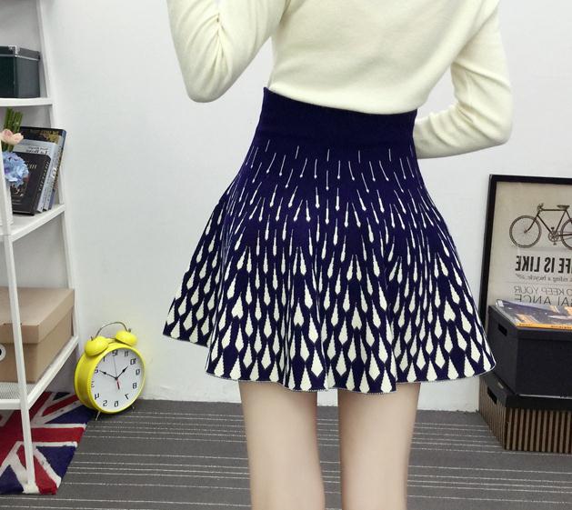 High Waist Knitting Slim A-line Skirt on Luulla
